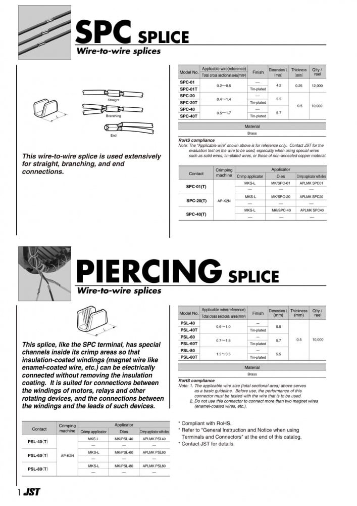 JST PSL-60T technical document preview
