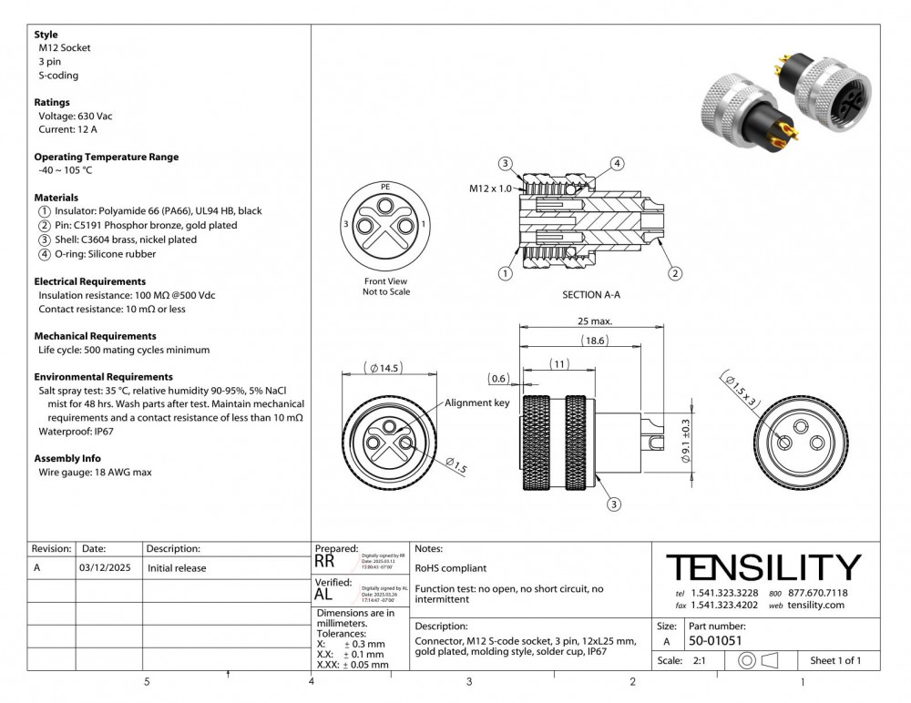 Tensility International 50-01051 product drawing