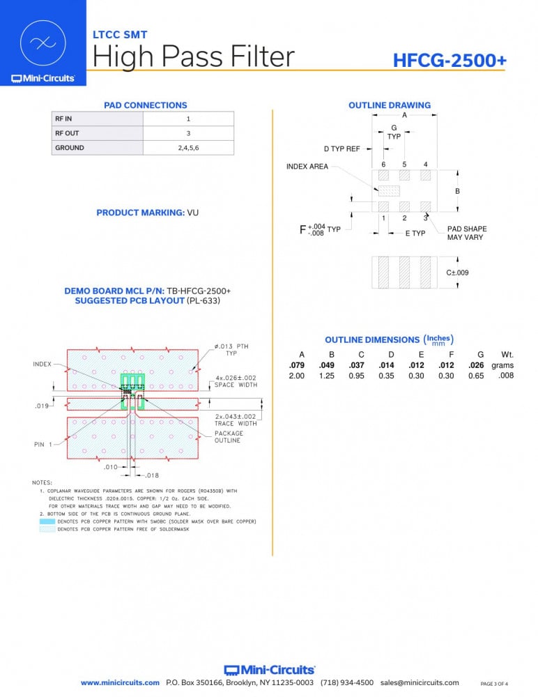 HFCG-2500+ datasheet page 3