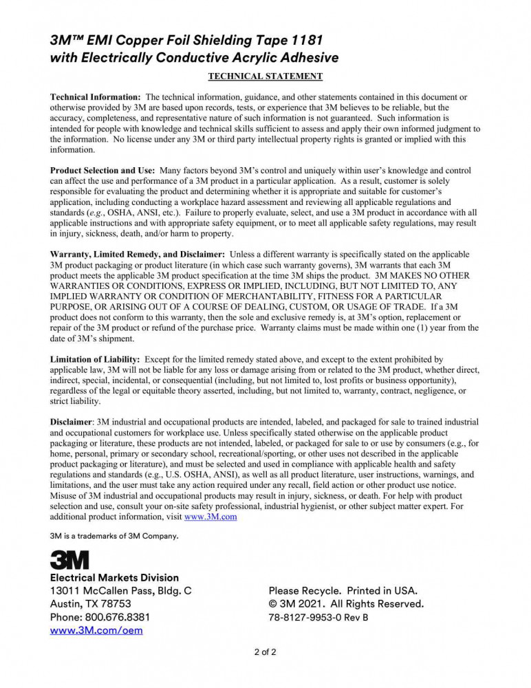 3M 1181 datasheet page 2