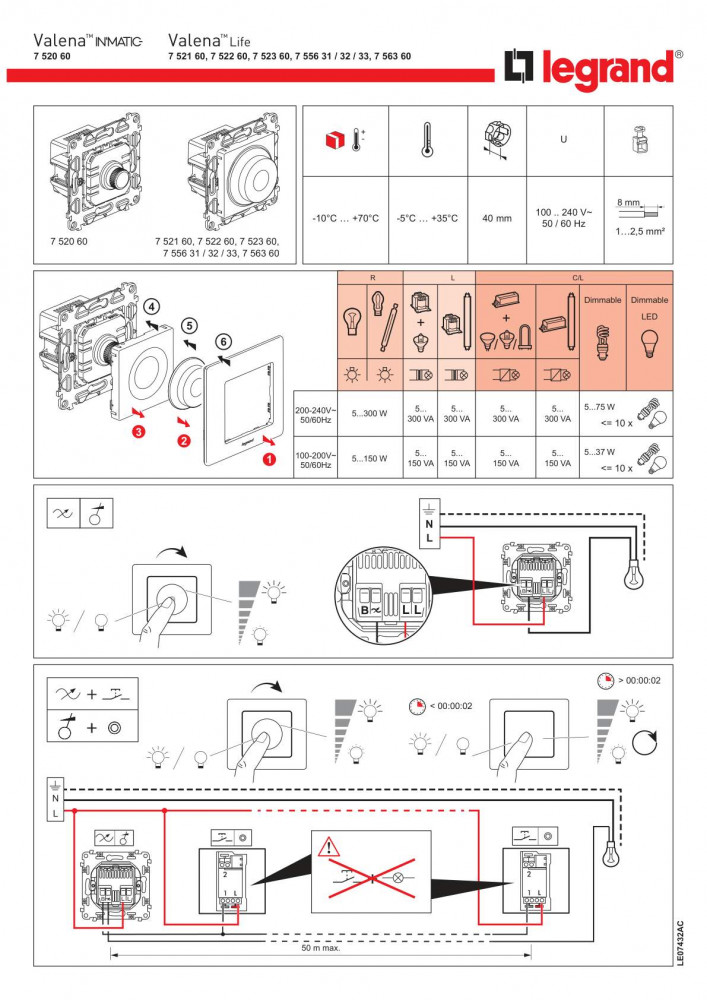 Legrand 752060 product documentation, page 1