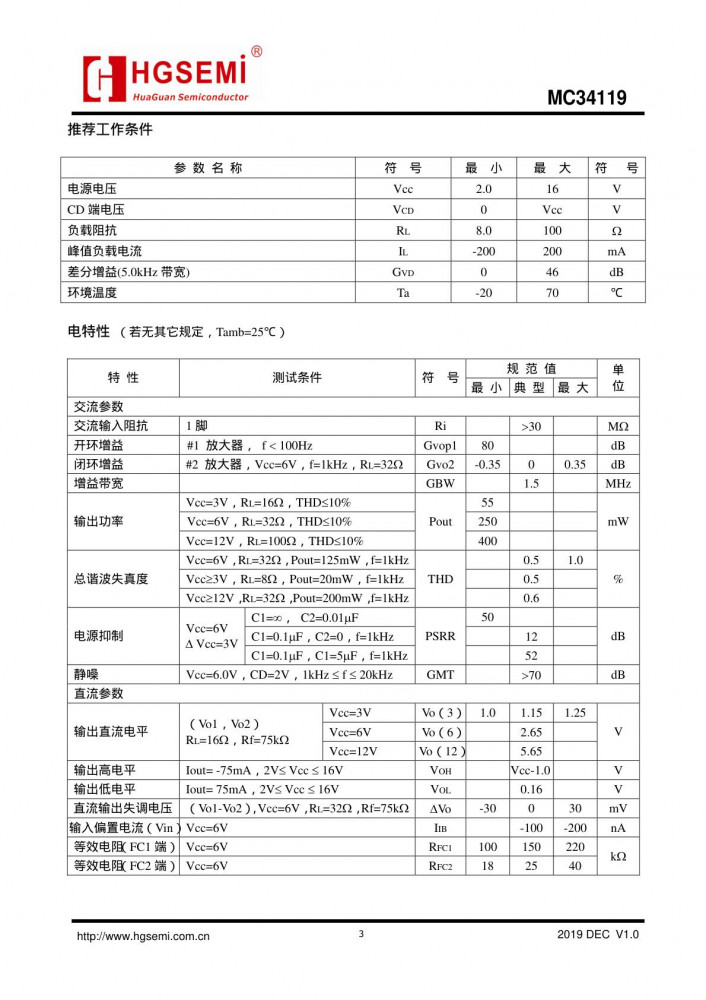 MC34119M/TR datasheet page 3
