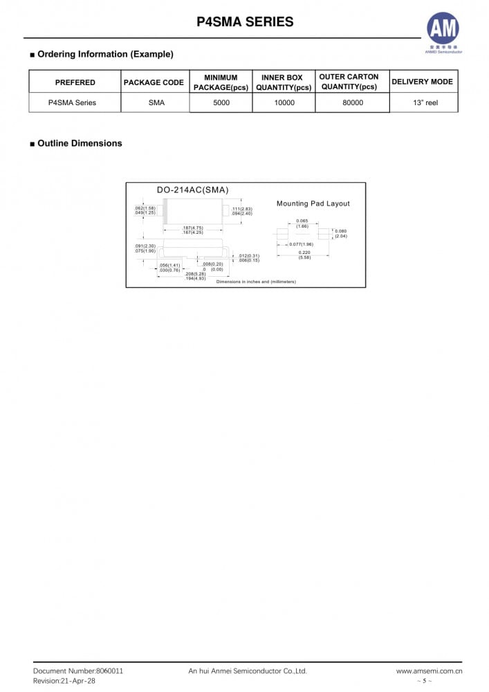 P4SMA series datasheet page 5