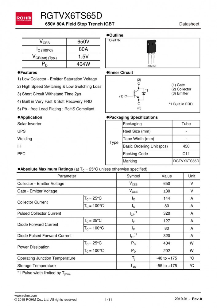 RGTVX6TS65D datasheet page 1