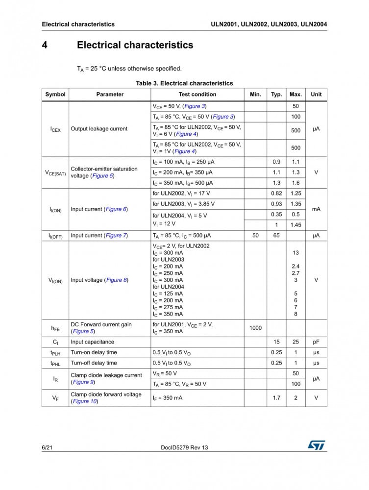 ULN2002A datasheet page 6