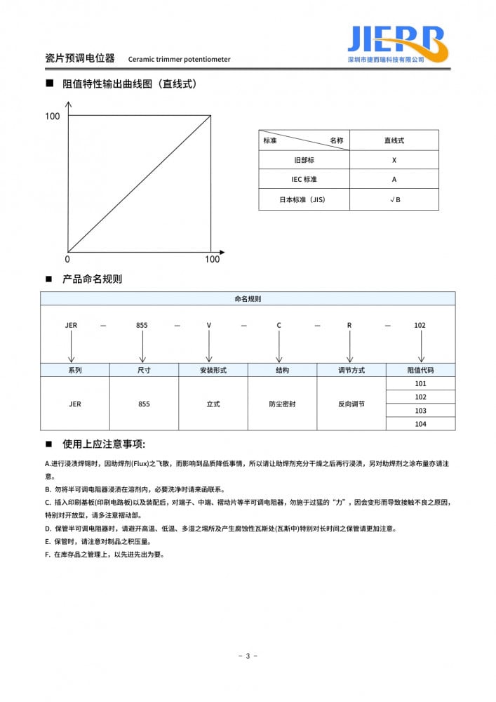 JER855VCR-104 technical document page 3