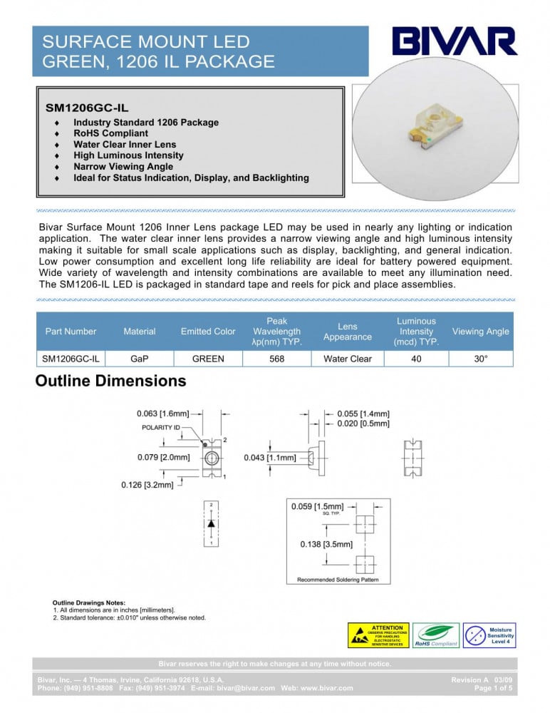 SM1206GC-IL datasheet page 1