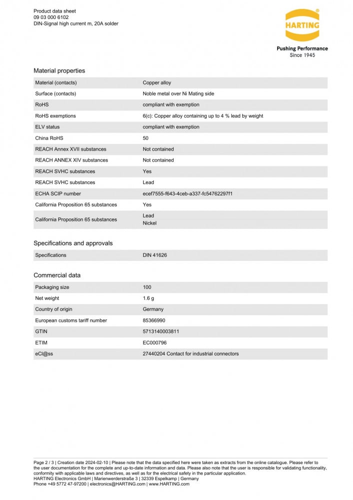 HARTING 09030006102 technical document page 2