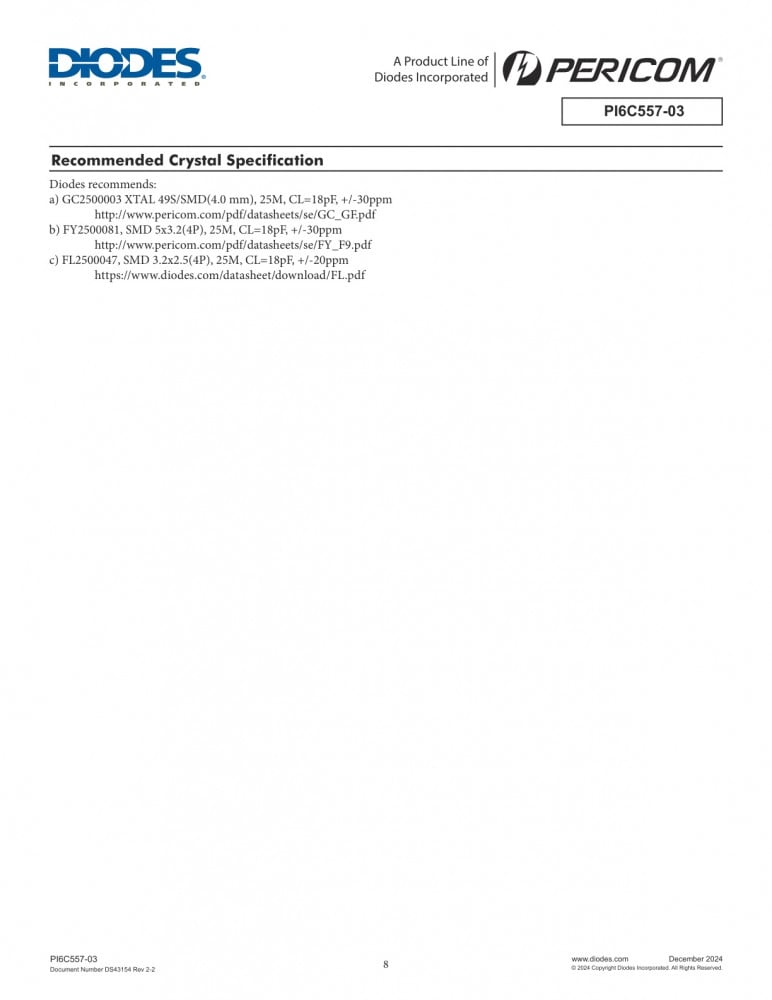 PI6C557-03LEX datasheet page 8