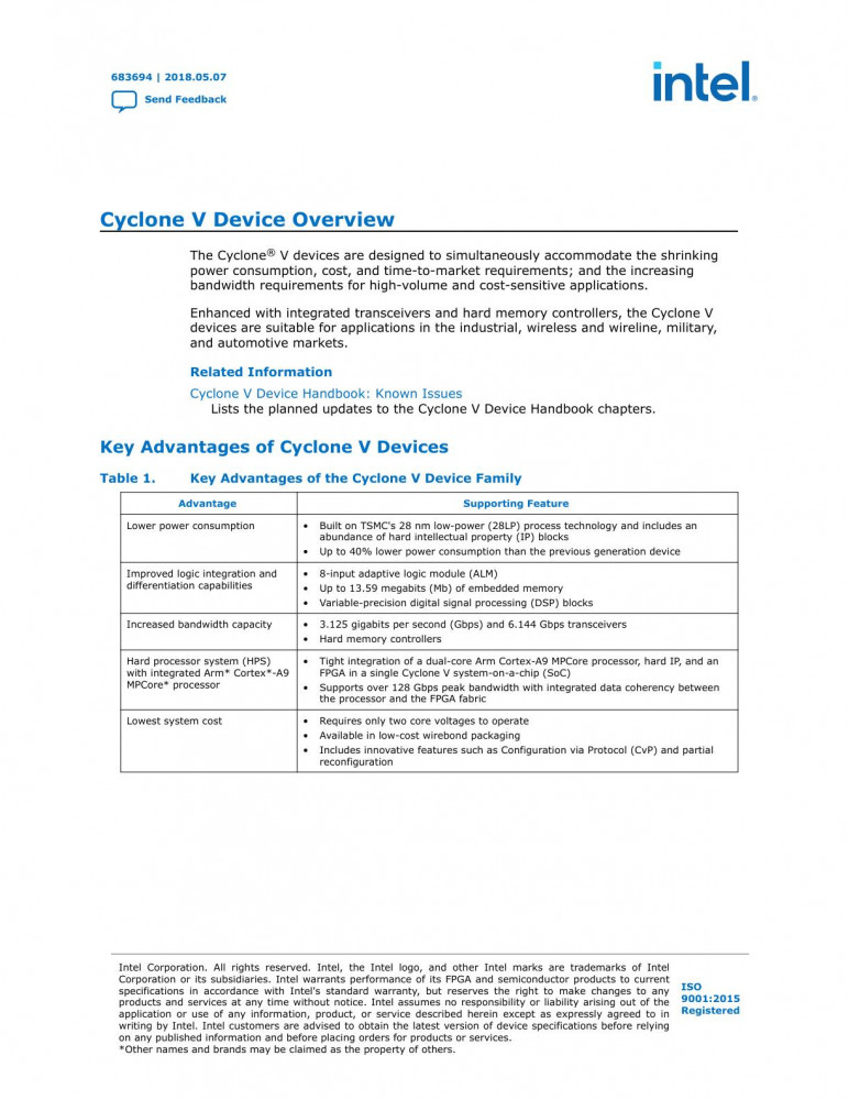 Cyclone V document page 3