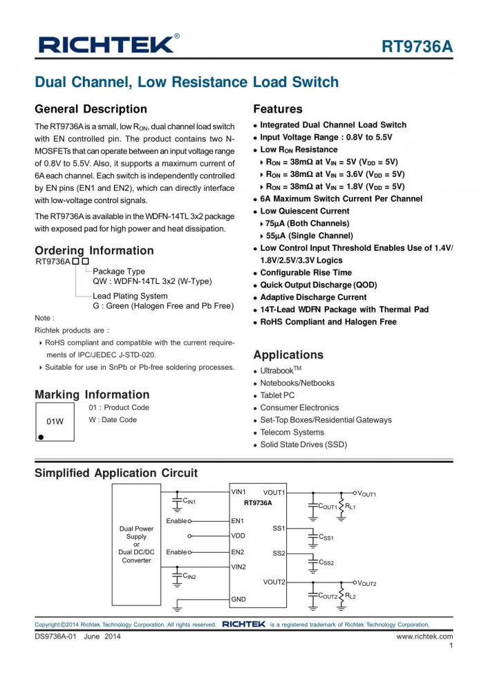 RT9736A datasheet page 1