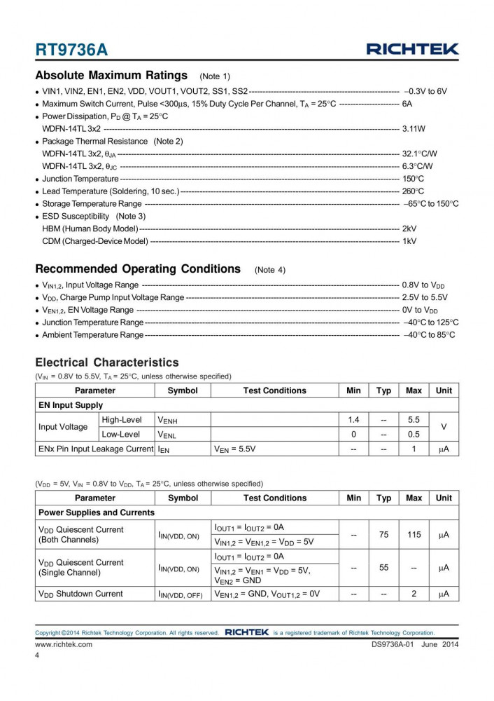 RT9736A datasheet page 4