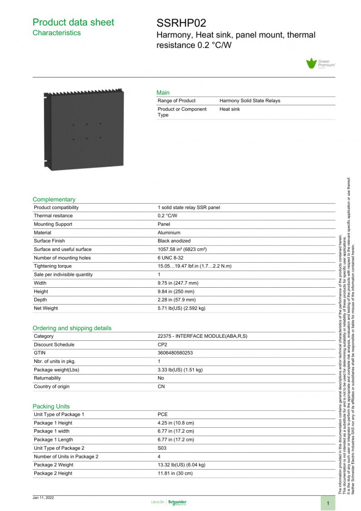 SSRHP02 technical document page 1