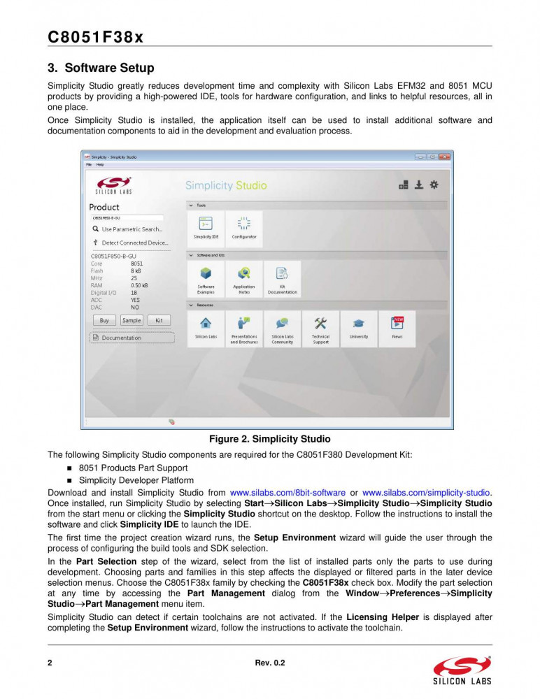 C8051F38x Development Kit guide page 2