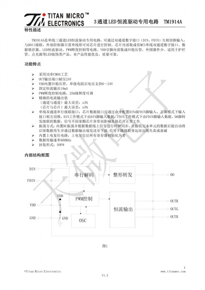 TM1914A datasheet page 1