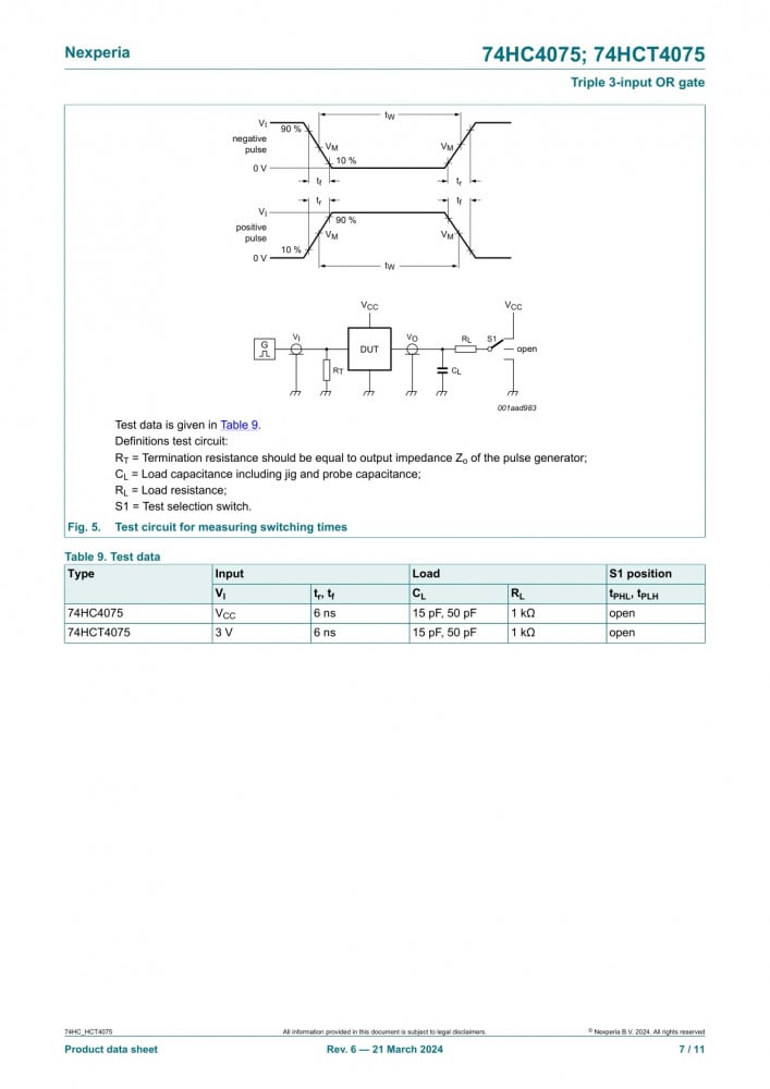 74HC4075D,653 datasheet page 7