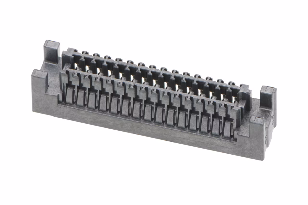 Zero-Hachi Receptacle Housing, 0.80mm Pitch, Dual Row, Friction Lock, 16 Circuits, Black