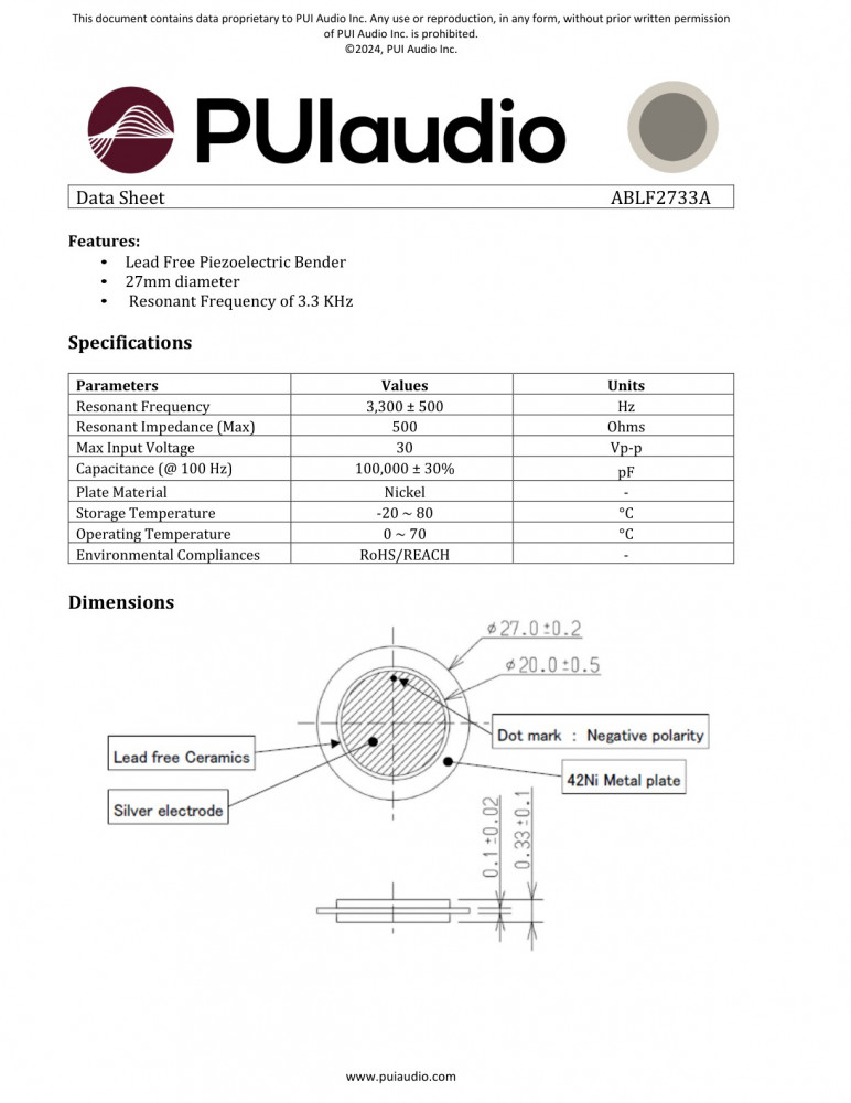 ABLF2733A datasheet page 1