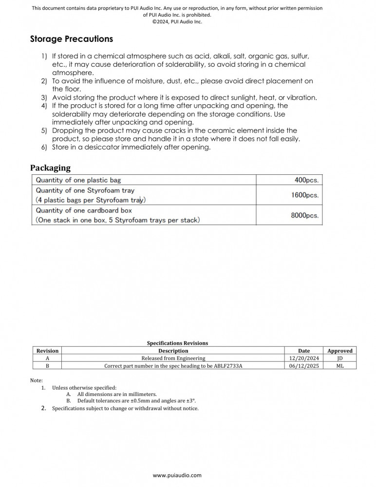 ABLF2733A datasheet page 3