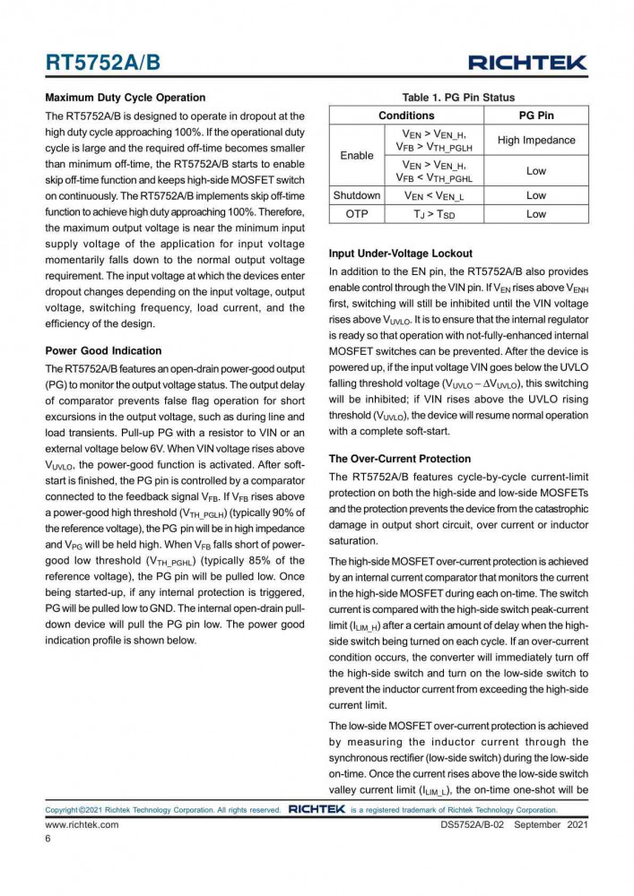 RT5752A datasheet page 6