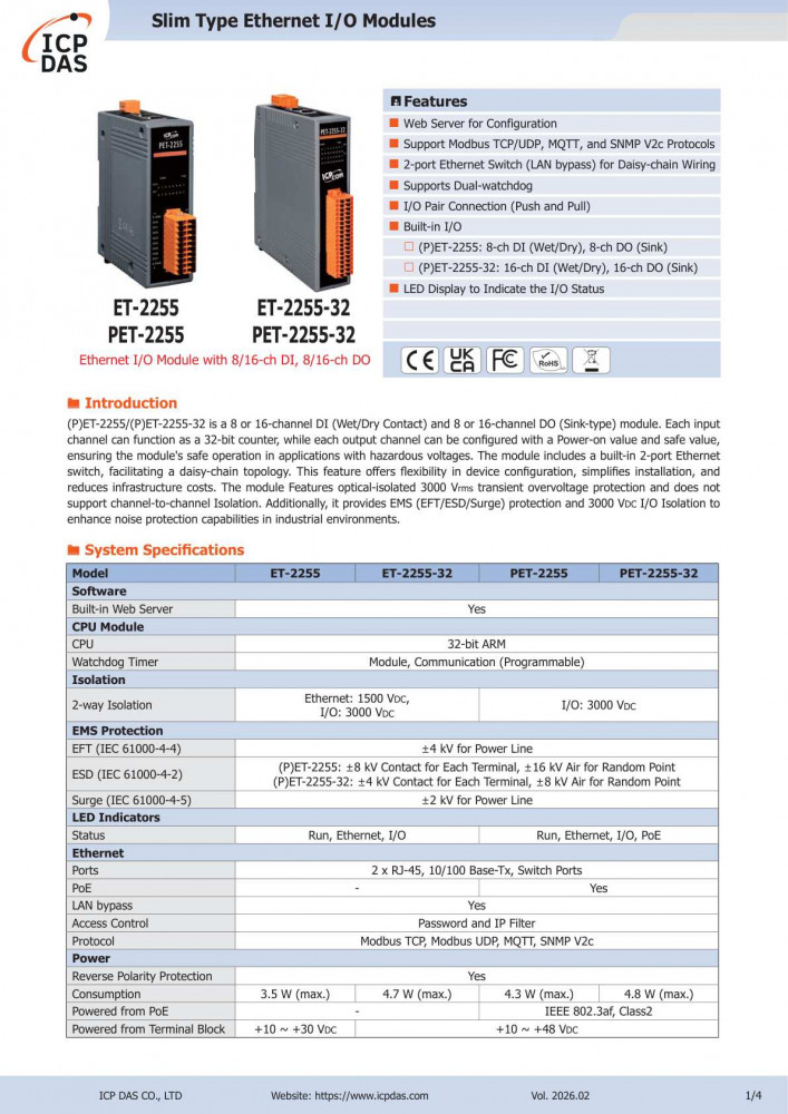 ET-2255 technical document page 1