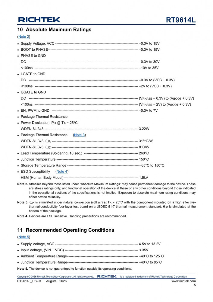 RT9614L datasheet page 5