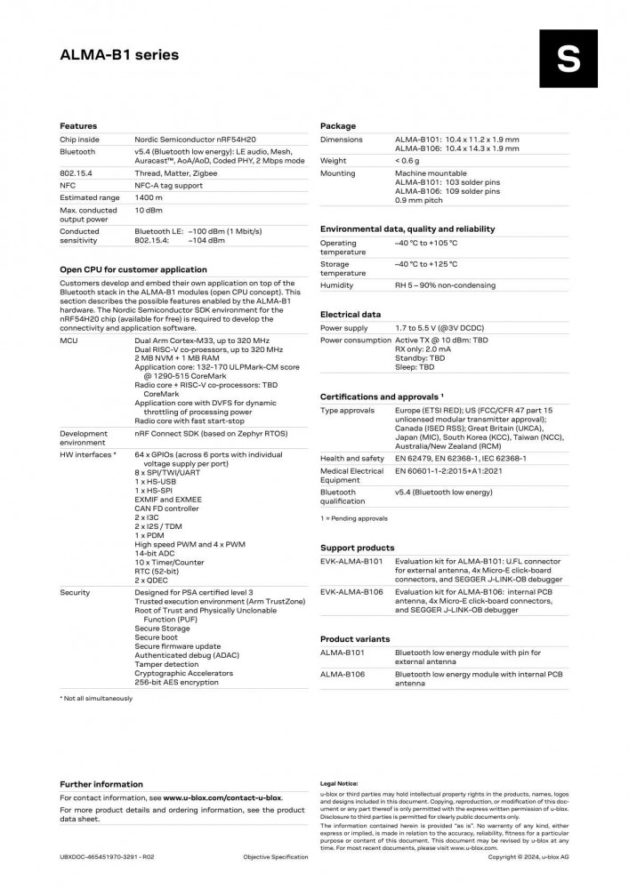 ALMA-B1 product document page 2
