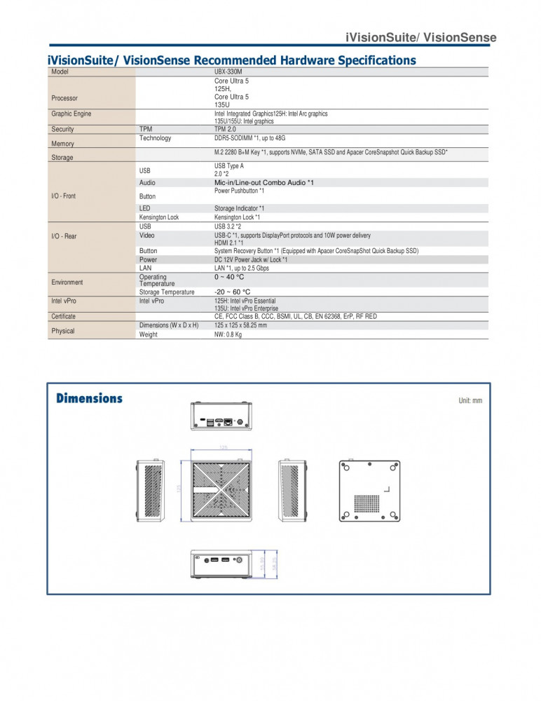 VisionSense technical document page 3
