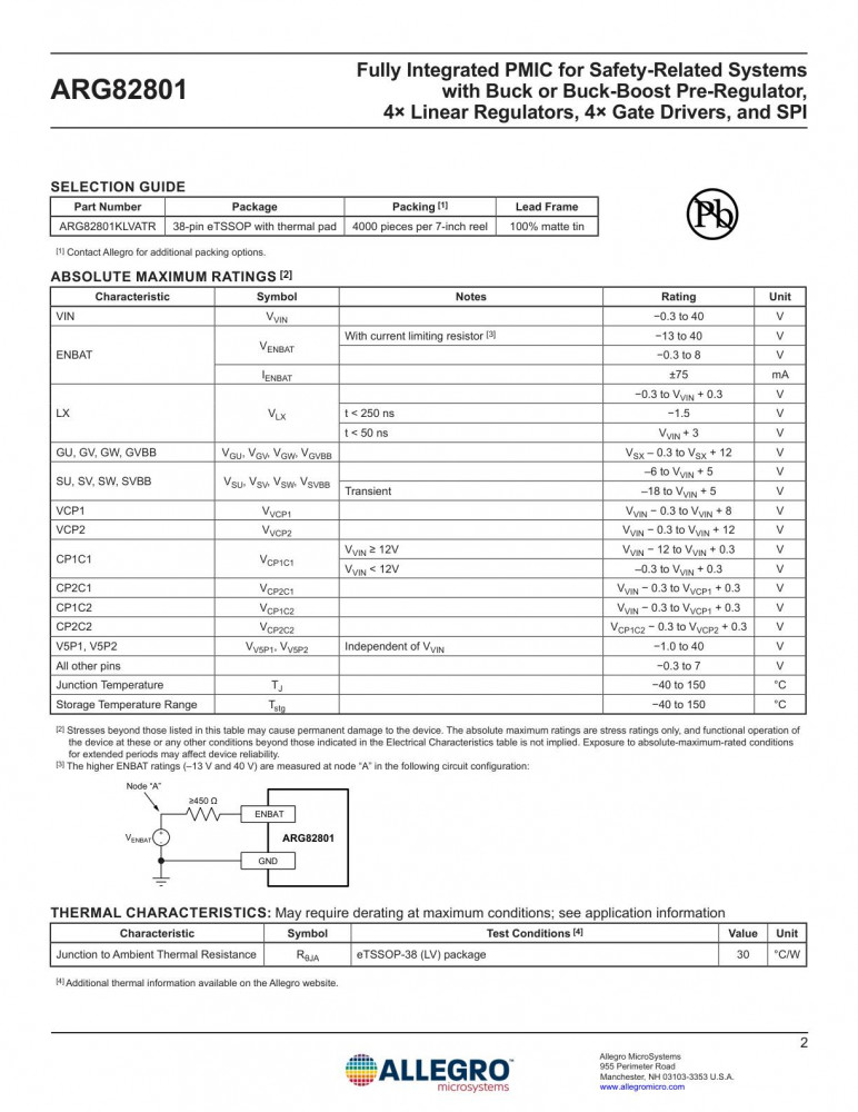 ARG82801 datasheet page 2