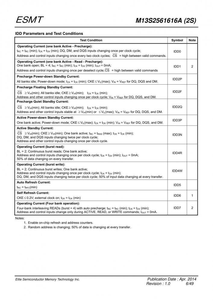 Datasheet page 6