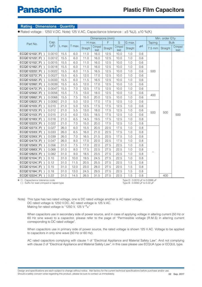 ECQE(F) datasheet page 8