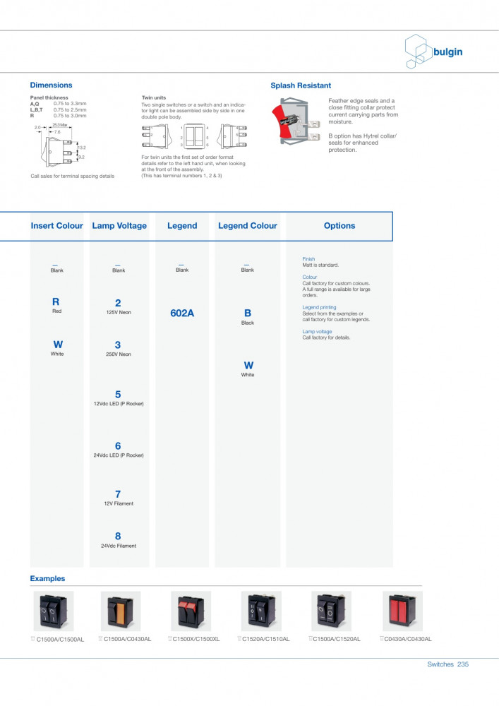 Bulgin rocker switch datasheet page 6