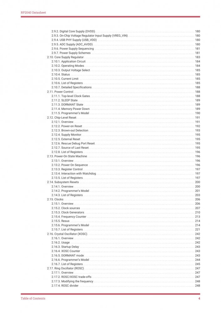 RP2040 datasheet page 5