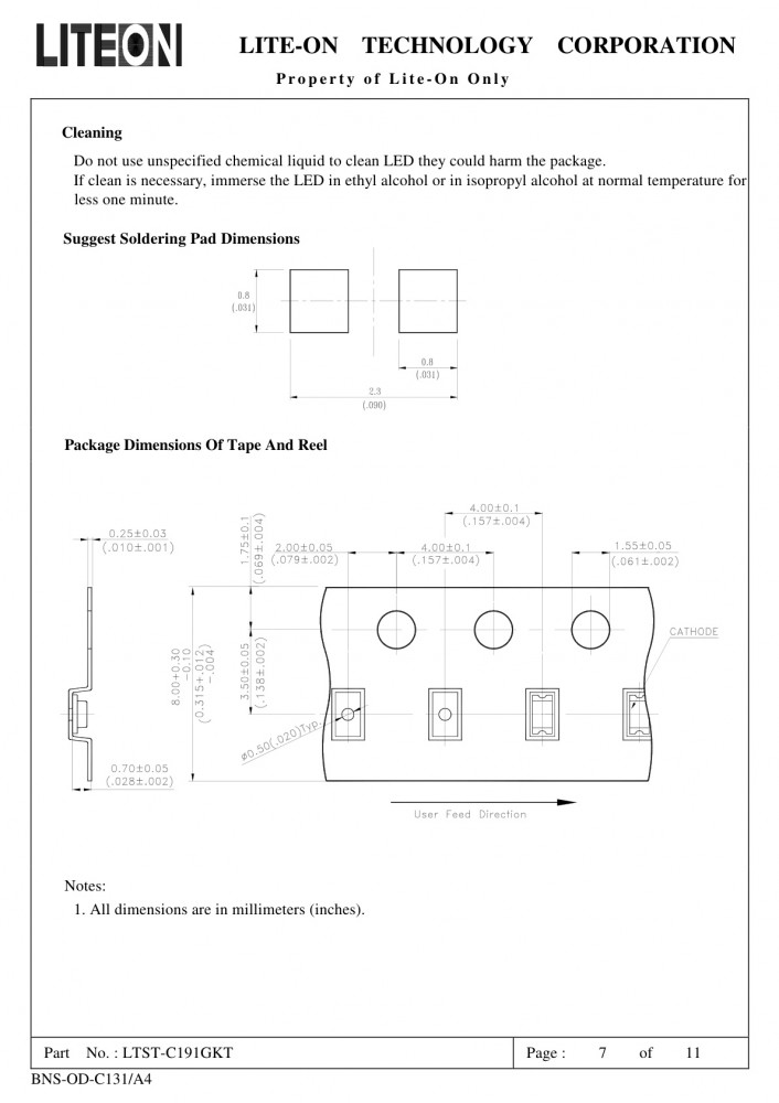LTST-C191GKT datasheet page 7