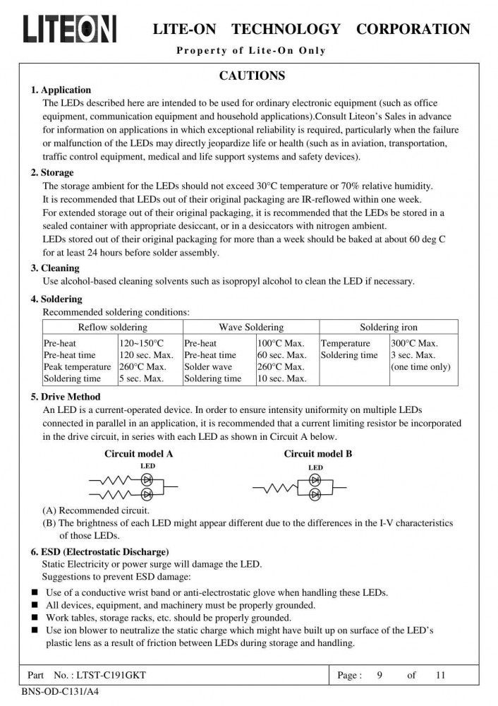 LTST-C191GKT datasheet page 9