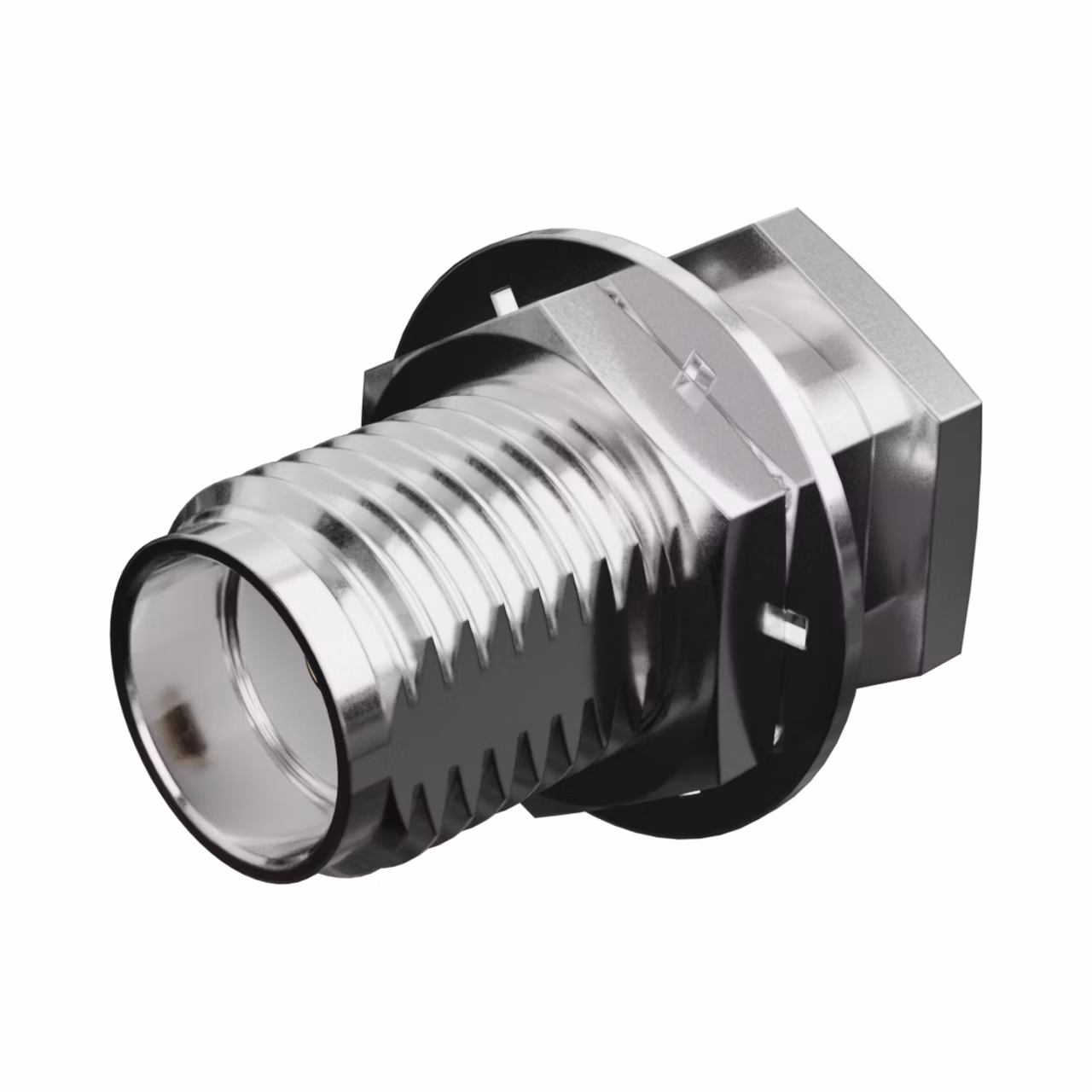 SMA Jack, Straight, Bulkhead, Solder Cup Contact, Nut and Lockwasher Included, Stainless Steel, One Piece Per Bag, 50 Ohms for sale