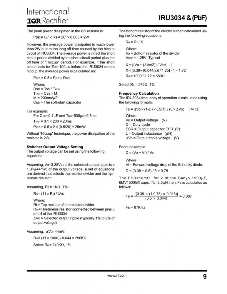 IRU3034CS datasheet page 9