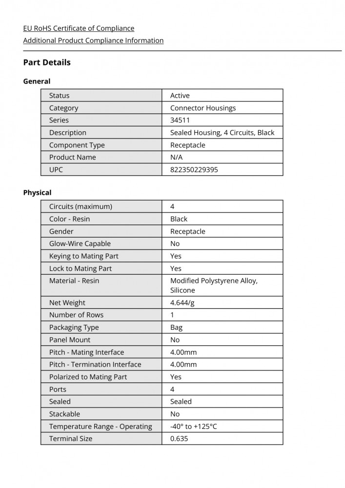 MOLEX 345111001 technical document preview, page 2
