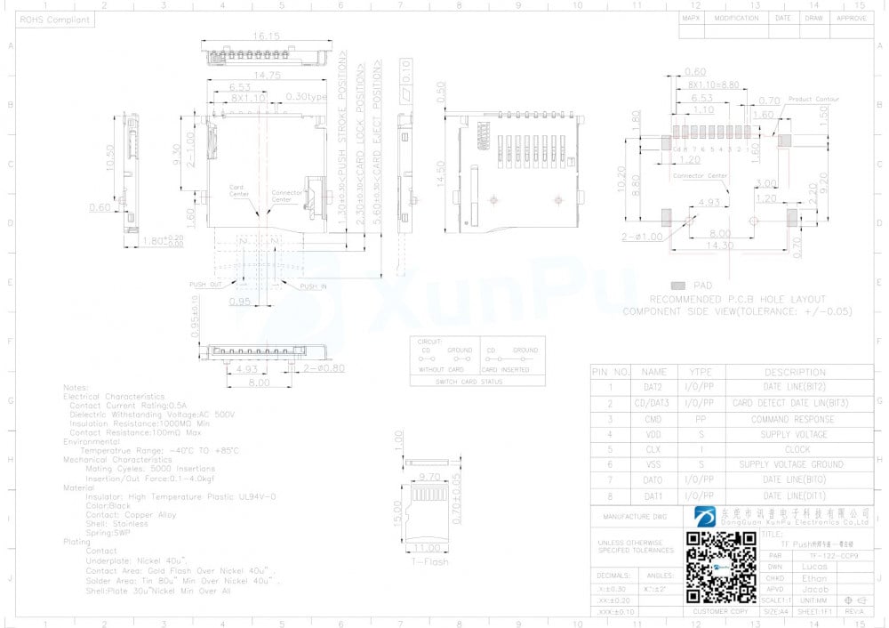 TF-122-CCP9 technical drawing page 1