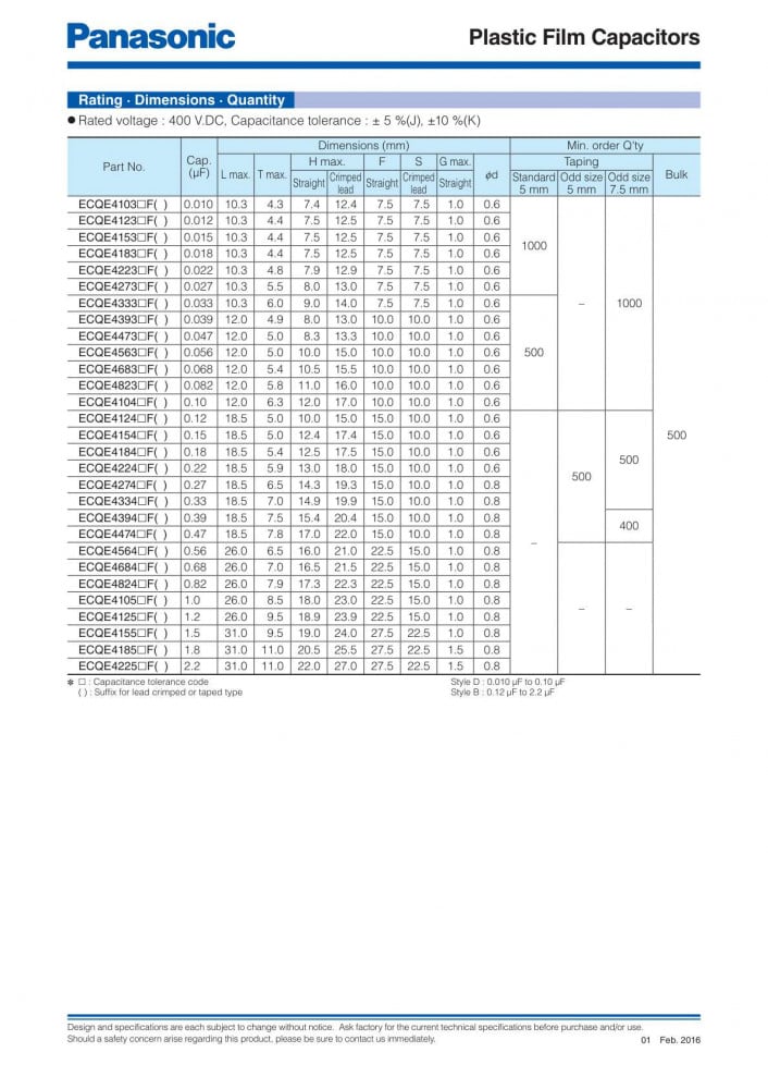 ECQE(F) datasheet page 4