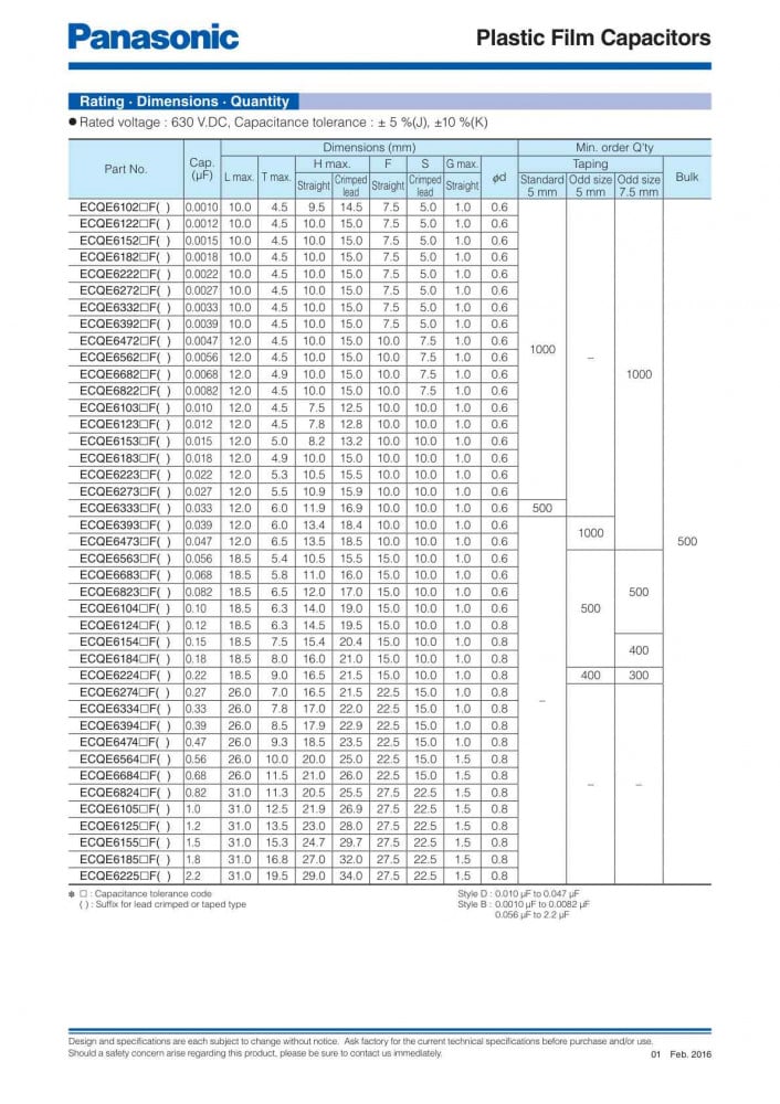 ECQE(F) datasheet page 5