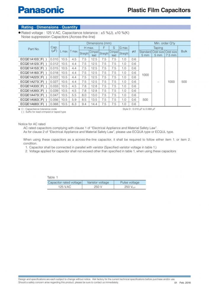 ECQE(F) datasheet page 8