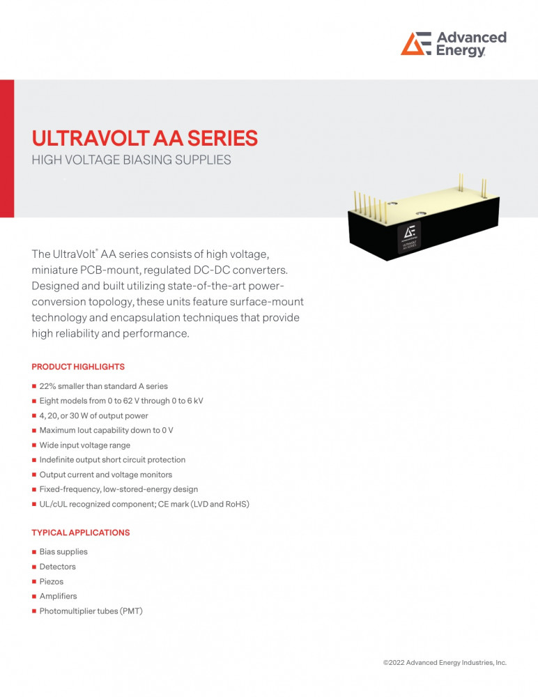 UltraVolt AA datasheet page 1