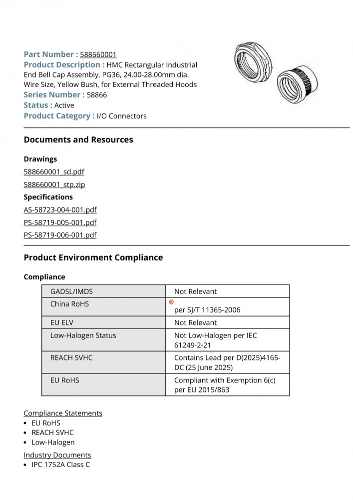 MOLEX 588660001 technical document preview, page 1