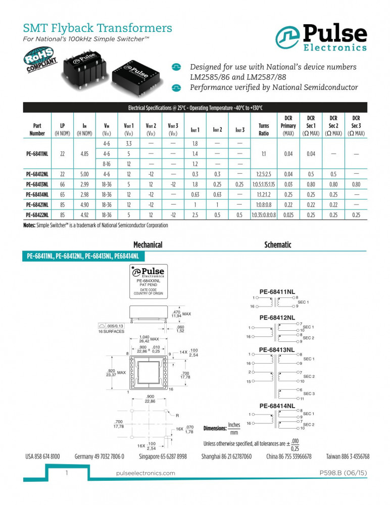 PE-68422NL datasheet page 1
