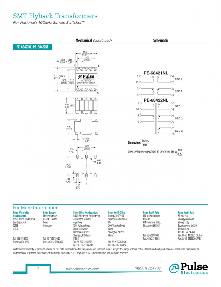 PE-68422NL datasheet page 2