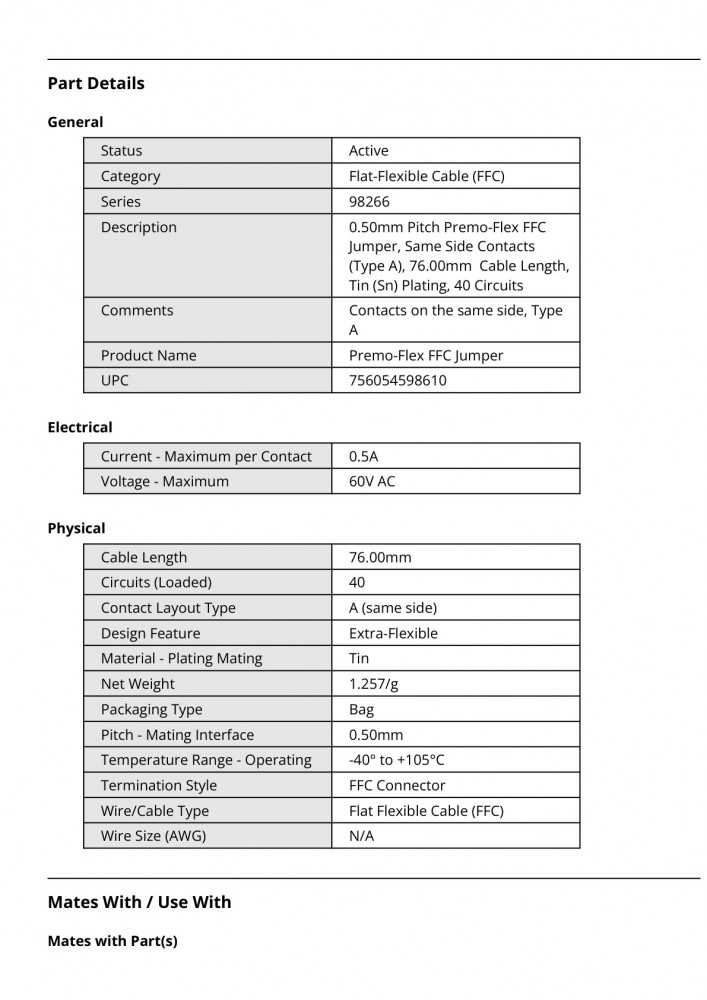 Product document image 2 for MOLEX 982660429