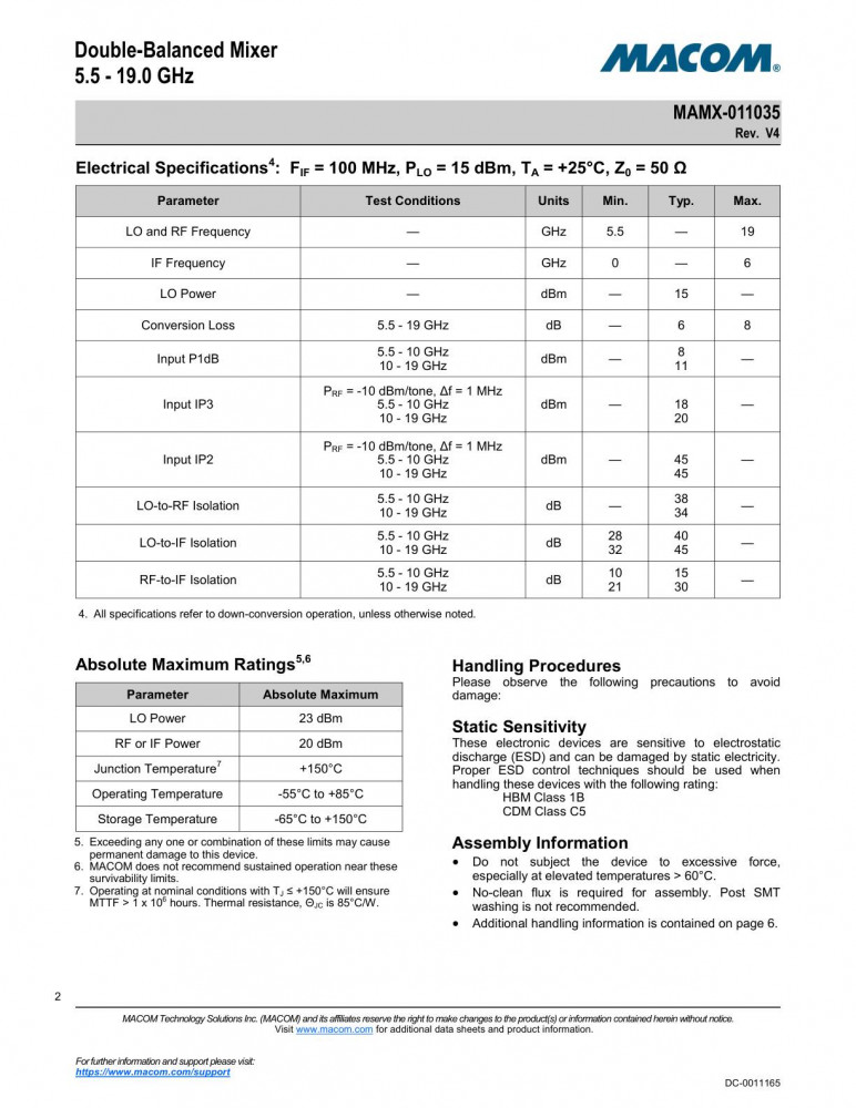 MAMX-011035 datasheet page 2