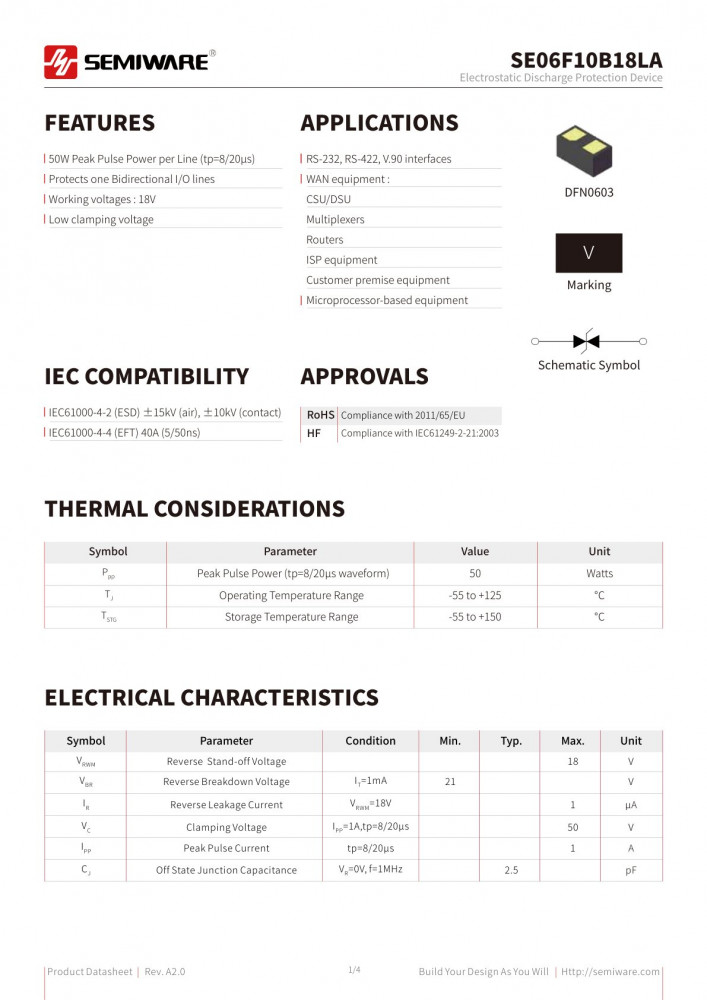 SE06F10B18LA datasheet page 1