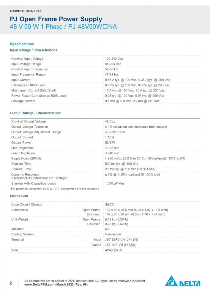 PJ-48V50WCNA datasheet page 2